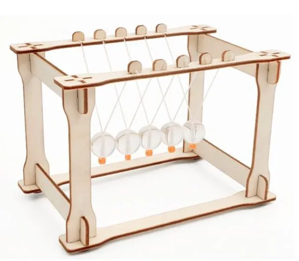EDUCATIONAL WOODEN NEWTON CRADLE STEM TOY FOR KIDS (DIY TYPE) | Daraz.pk