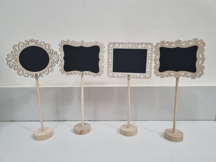 6 pcs of Blackboard Wooden Chalkboard Mini Wood Message Notice Board ...