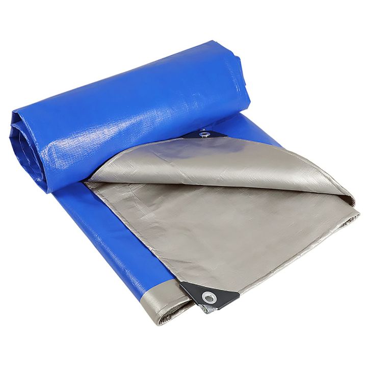 100% waterproof tarpal double coloured blue and silver heavy duty water ...