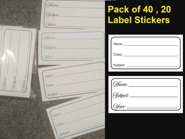 School Name Label Stickers – 40/20 pcs Colorful School Book Labels for ...