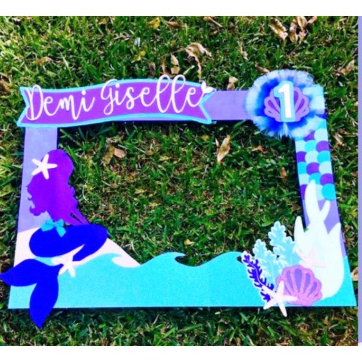 Frames Photo Booth on mermaid theme Party also availabe in ferozen or ...