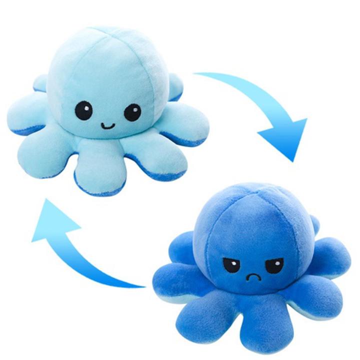 Viral Reversible Double-sided Flip Plush Angry Octopus Doll 40cm ...