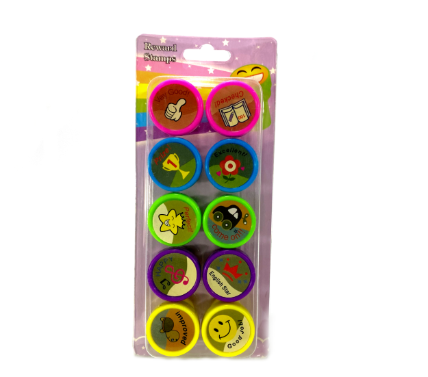 Reward Stamps Set for Kids – 10 Teacher Marking Stamps with Fun Prints ...