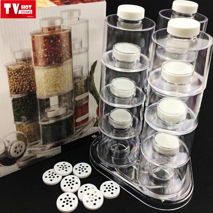 Spice Tower Carousel - 12 Spice Jar Bottles Box For Spices,Seasoning ...