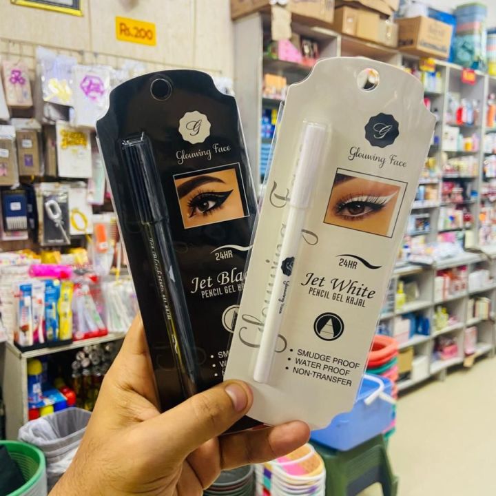 Glowing Face Jet Black & Jet White Pencil Gel Kajal – Dual Shade ...