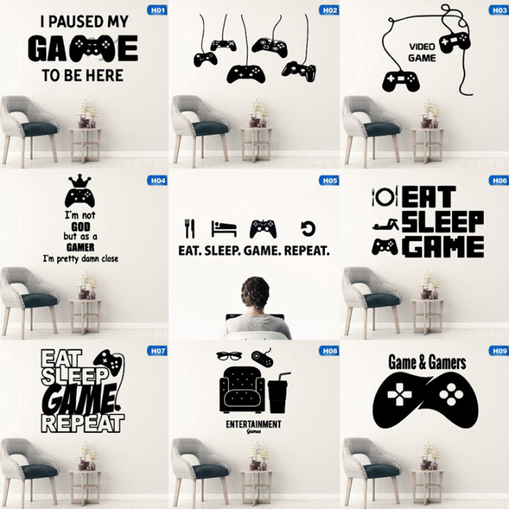 New Wallpapers Eat Sleep Game Repeat Play Game Removable Art Home Room ...