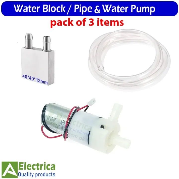 40*40*12mm Water Block for 1 Peltier , 4 Fit pipe and DC 12V 370 ...