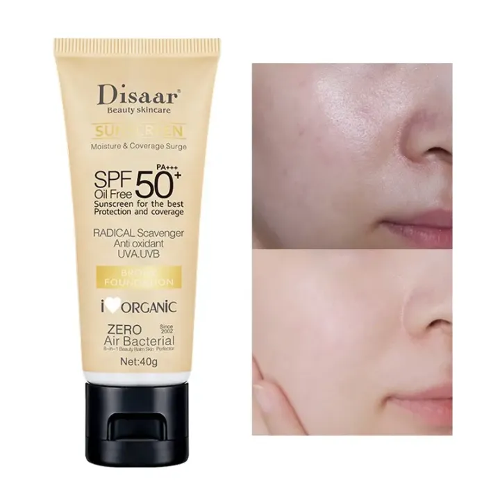 Disaar SPF 50 Natural Sun Protection Tinted Foundation Whitening ...