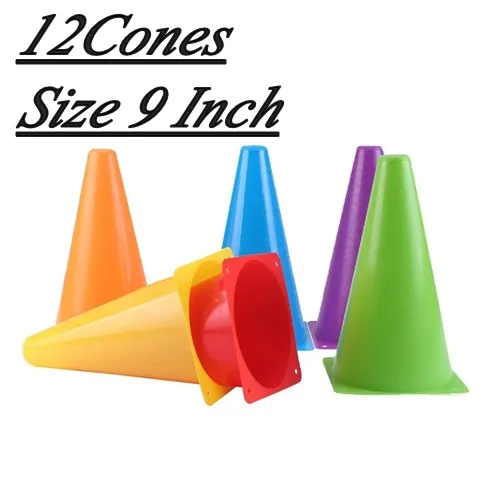 (9inch Size Cone 12Pcs ) Sports & Training Cones Versatile Markers for ...