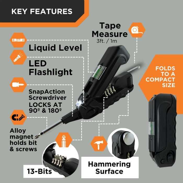 Kelvin Tool Kelvin 17 MultiTool - Urban Multitool with 13 Screwdriver ...