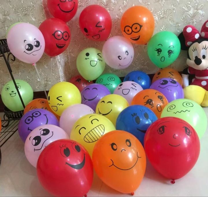 25 Multi Emoji - Smiley Baloons Pack Fo Birthday & Party Decoration ...