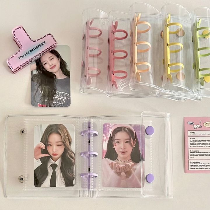 Card Holder Double Button 3 Inch Photo Album Cover Mini 3-hole 3 Inch ...