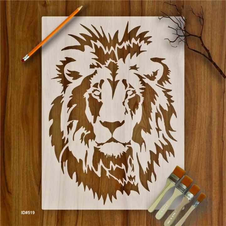 Lion Face Stencil Used for Canvas and Wall Painting Scrapbooking ...