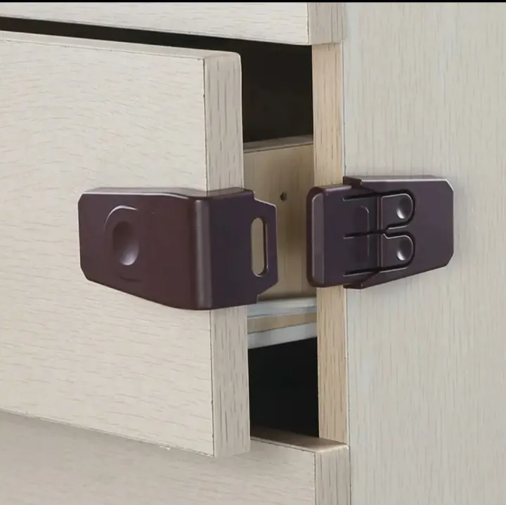 Safety Lock Double Button Drawer Door – 90 Degree Right Angle Cabinet ...
