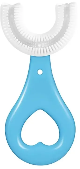 Pack of 2 High-Quality Silicone Baby Toothbrushes - 360° U-Shape Soft ...