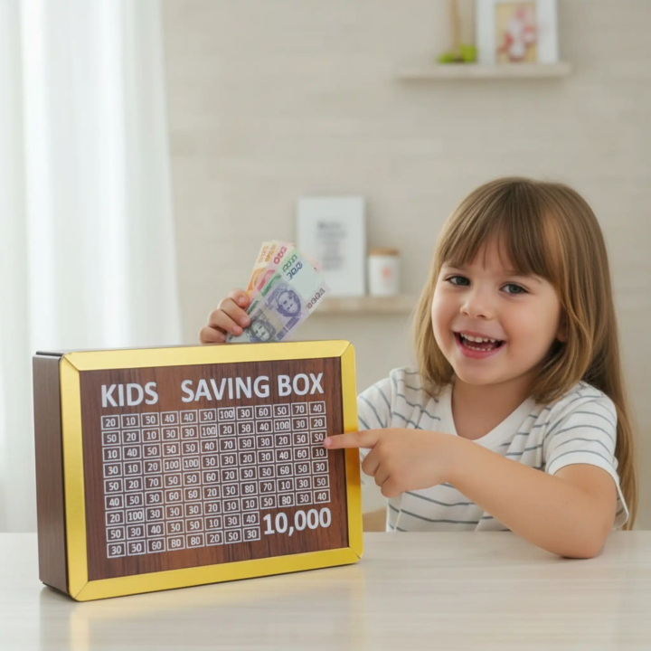 10K Wooden Kids Saving Box – Cash & Coin Collection NEW Money Box for ...