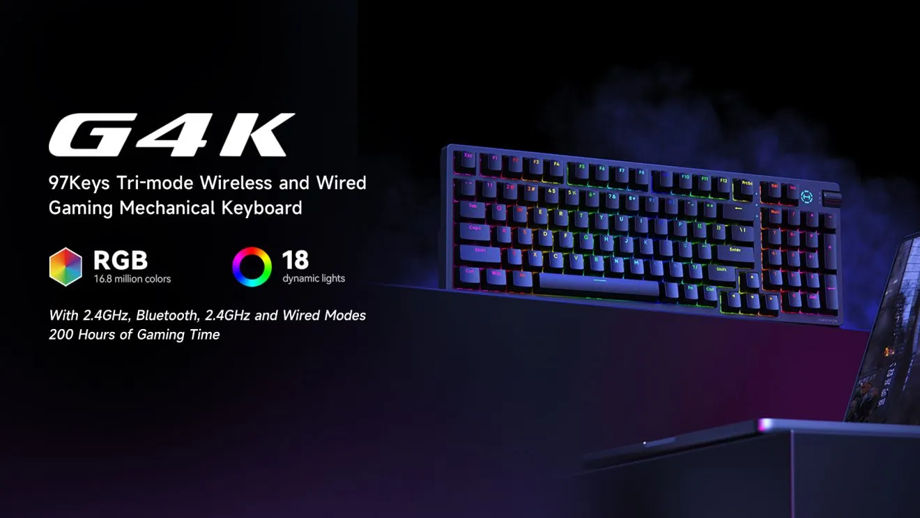 Edifier Hecate G4K Premium Gaming Mechanical Keyboard - Three-Mode Connectivity, Gasket Mounted ...