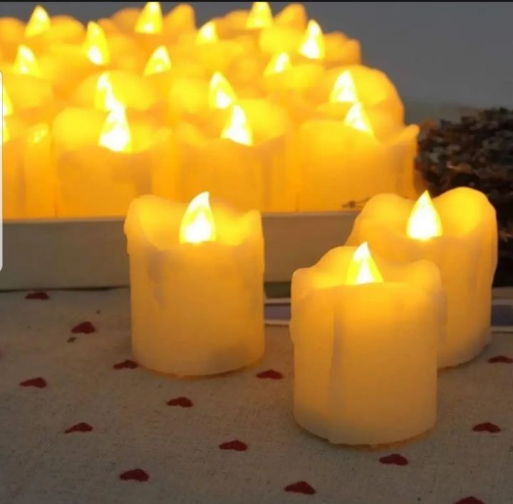 Pack of 6 Electric Melting Led Candle Shaped Plastic Led Candle Light ...