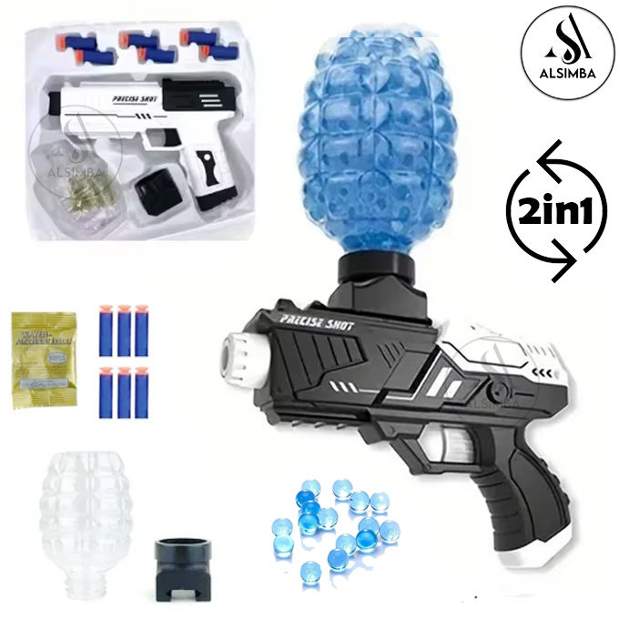 Precise Shot New Edition 2 in 1 Gel Blaster and Darts Manual Reload Toy ...
