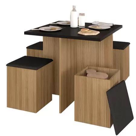 5-Piece Modern Table and Stool Set with Hidden Storage | Daraz.pk