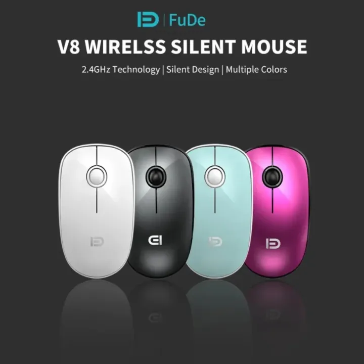 New V8 Wireless Silent Mouse with USB Nano Receiver for Computer Laptop ...