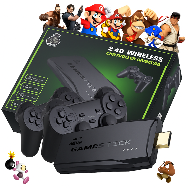 M8 / M15 / X6 / X2 Plus Game Stick 4K HDMI Wireless Console – 2.4G Dual Controller, 20,000 ...