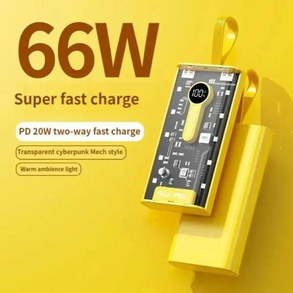 66W Transparent PD Power Bank 20000mah , 10000mah_Fast Charging_PD Fast ...