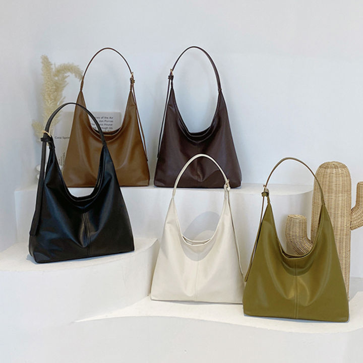 PU Leather Tote Bag Temperament Elegant Retro Women's Handbag Large ...