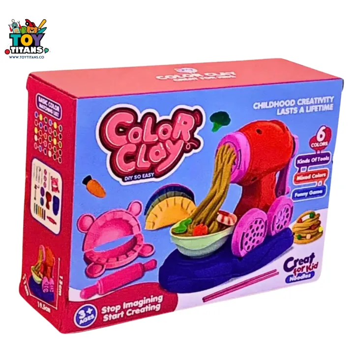 Color Clay Noodles Maker Playdough Machine with 6 Color Clays ...