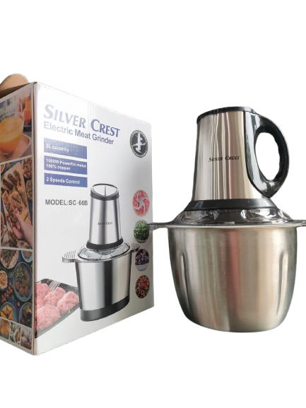 Electric Meat Grinder chopper 3L Stainless steel sharp blades 4 pcs 1000 Watts 3 speed motor ...