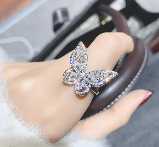 Premium Gold & Silver Butterfly Ring for Women & Girls | Adjustable ...