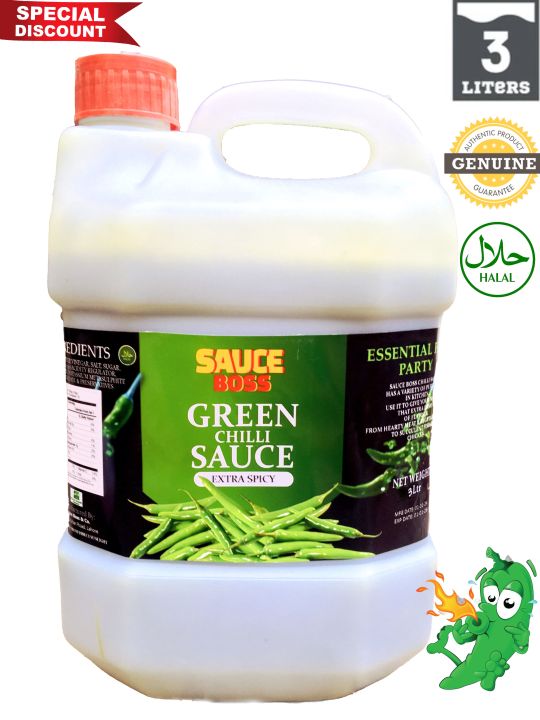 Sauce Boss Green Chilli Sauce | 3 LTR | Extra Hot | Wholesale rate ...