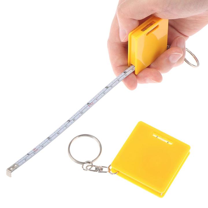 1m Mini Multifunctional Keychain Square Steel Tape Measure With ...