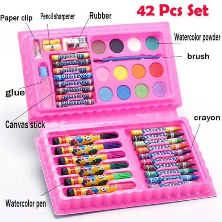 42Pcs Mix Colour Box / kit @ Pencil Crayons and Markers for kids | Daraz.pk