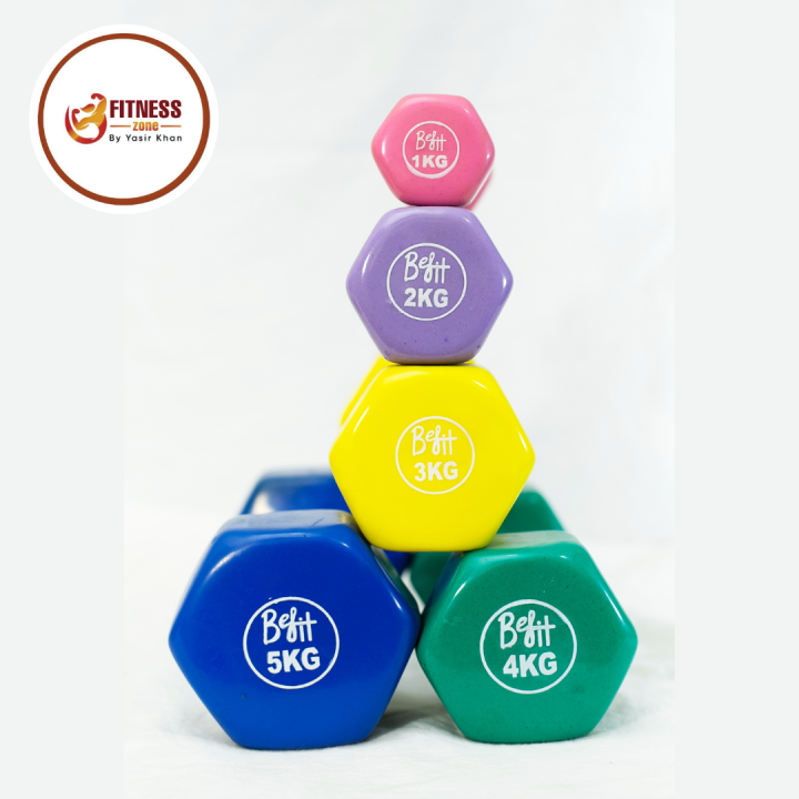 Premium Vinyl-Coated Dumbbells 1kg-5kg – Anti-Roll Weights for Safe ...