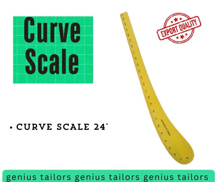 24 inches curve scale for shirt and coat cutting in yellow color | Daraz.pk