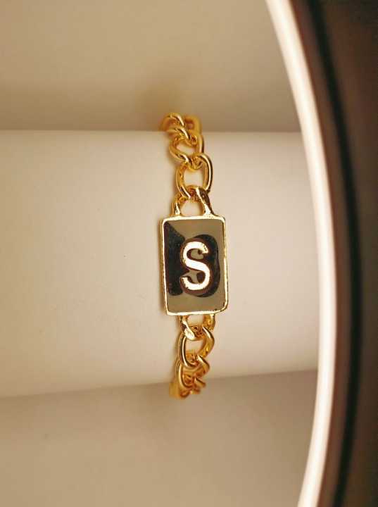 Golden Heavy Imported Chain A to Z Alphabet Bracelet / Watch For Men ...