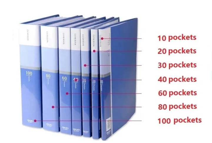 -80, 100 Pockets | Clear Book Pocket | Pocket Display Book |File Folder ...