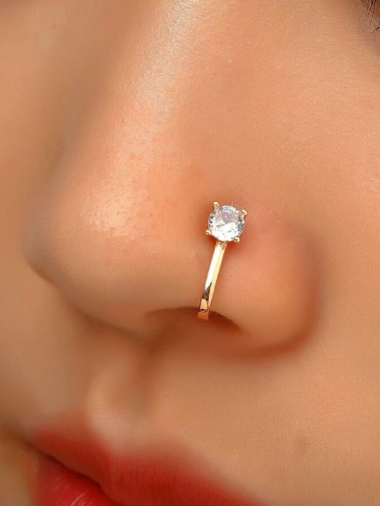 Adjustable Diamond Nose Clip ,Nose Stud ,diamond U Shape Nose Ring Clip ...