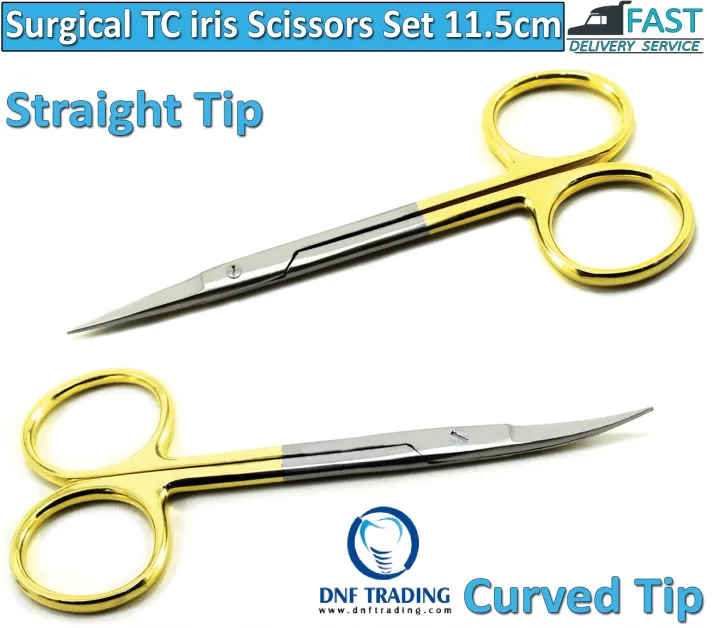 Iris Scissors 4.5" Straight & Curved Surgical Dental instrument. (single piece) (Premium Export ...