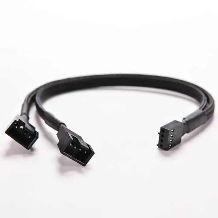 CPU Fan Wire Male To Female 4 Pin Pwm Fan Cable Connector Black Sleeved ...