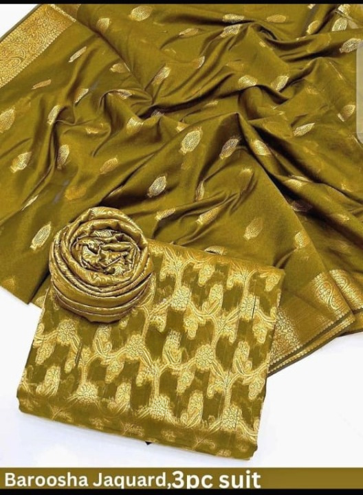 Shah Kamal Fabrics Cotton Jacquard 3 Piece Unstitched Suit With Cotton ...