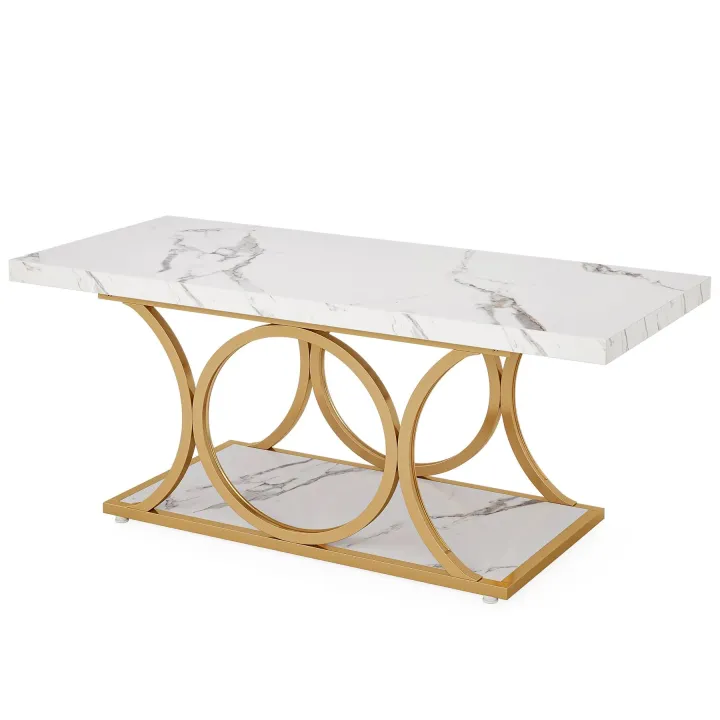 Customised Rectangle Coffee Table, Center Table with Faux Marble | Daraz.pk