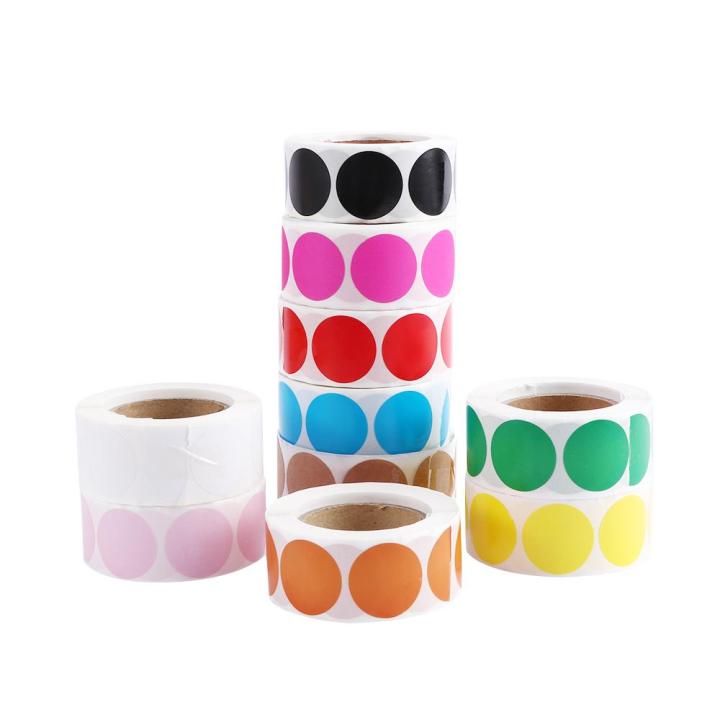 Black Yellow Stationery Green code Inch 500 Pcs /Roll Mark stickers ...