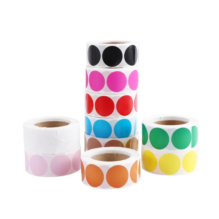 Pink Black Green code Round Stationery Inch Mark stickers Dot Labels ...