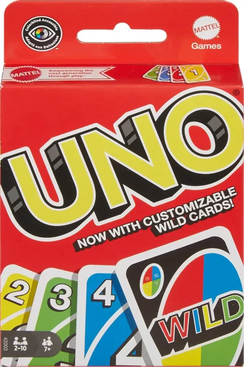 Mattel Games UNO Color & Number Matching Card Game for 2-10 Players ...