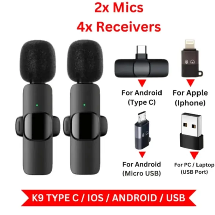K9 Microphone Mic Plug & Play USB Type IOS Wireless microphone Auto ...