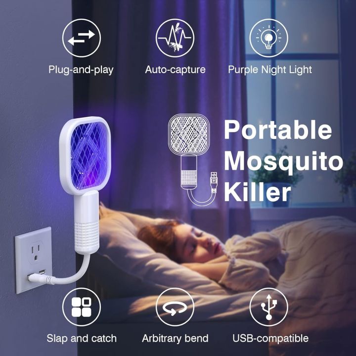 Portable Mosquito Killer, Fly Swatter, USB Mini Mosquito Swatter ...