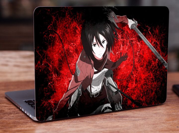 Attack On Titan, Mikasa Ackerman, Anime Laptop Server Laptop Back Vinyl ...