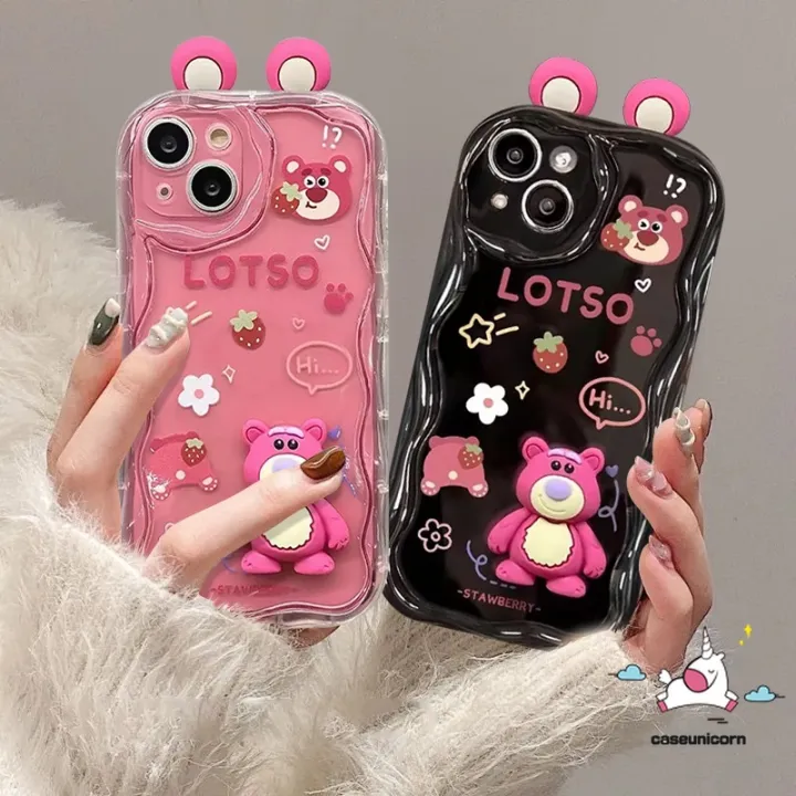 Cartoon 3D Doll Cute Strawberry Bear Lotso Phone Case For Redmi Note 12 ...